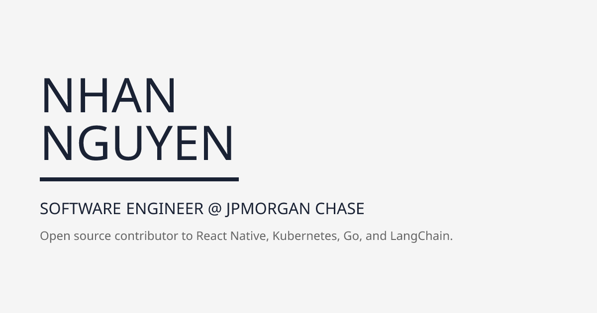 Nhan Nguyen | Software Engineer